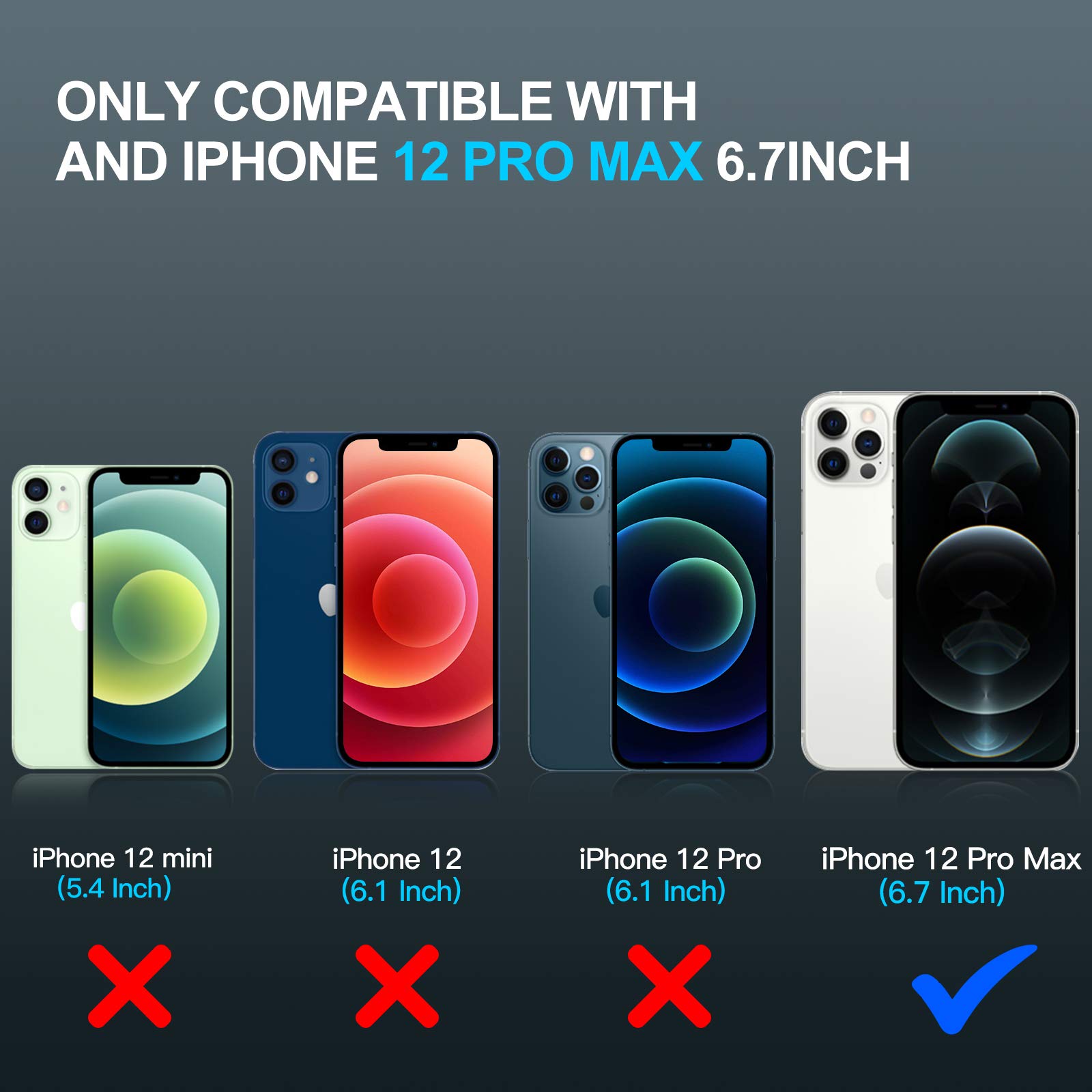 LELONG Cases Compatible with iPhone 12 Pro Max, Scratch Resistant Protective 6.7" Cover with Hard Polycarbonate Back and Impact Resistant TPU, Crystal Clear1