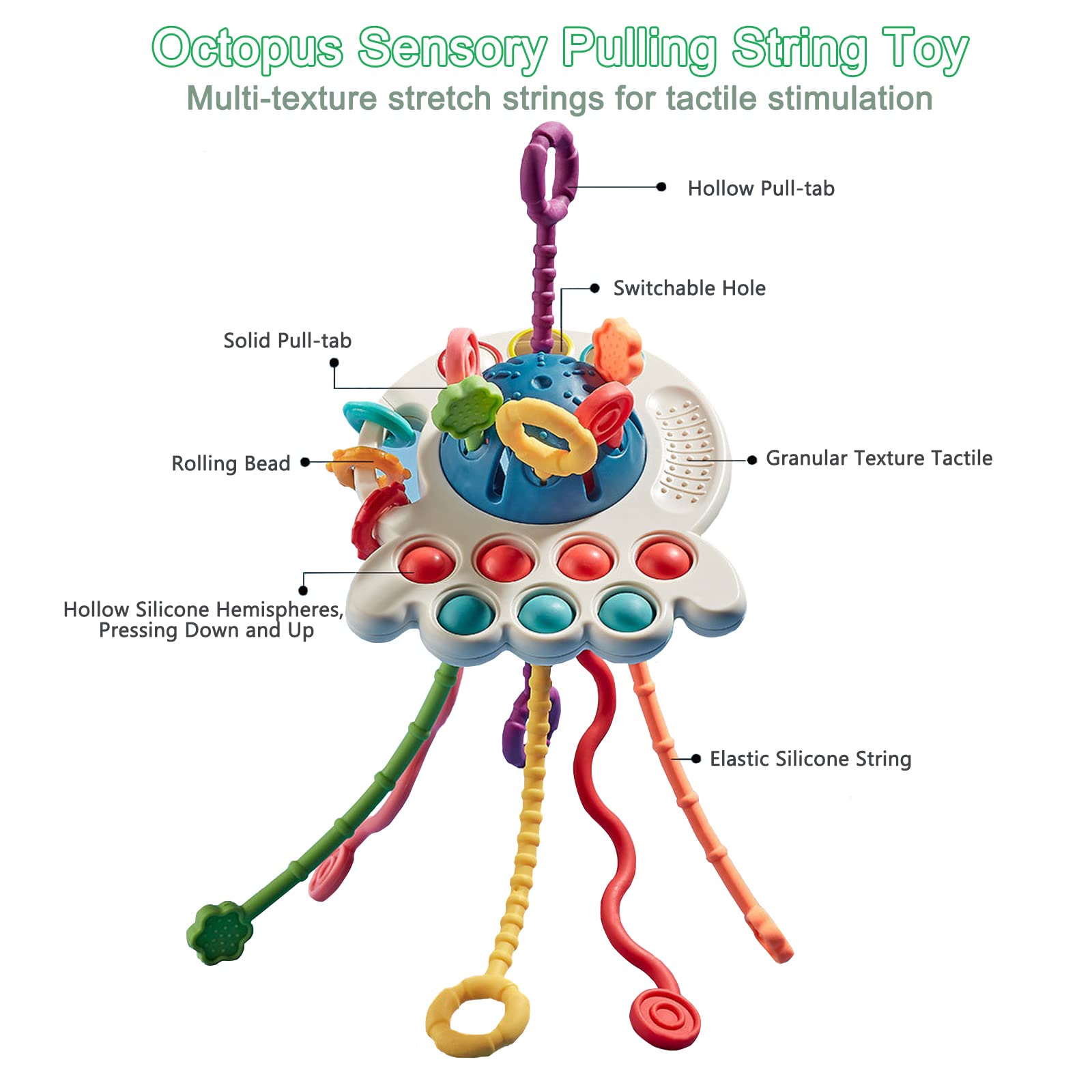 Montessori Toys for 1 2 3 Year Old, Pull String Travel Toys