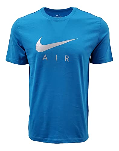 Nike Men's Swoosh Air Metallic Graphic Tee (X-Large, Pacific Blue/Silver)