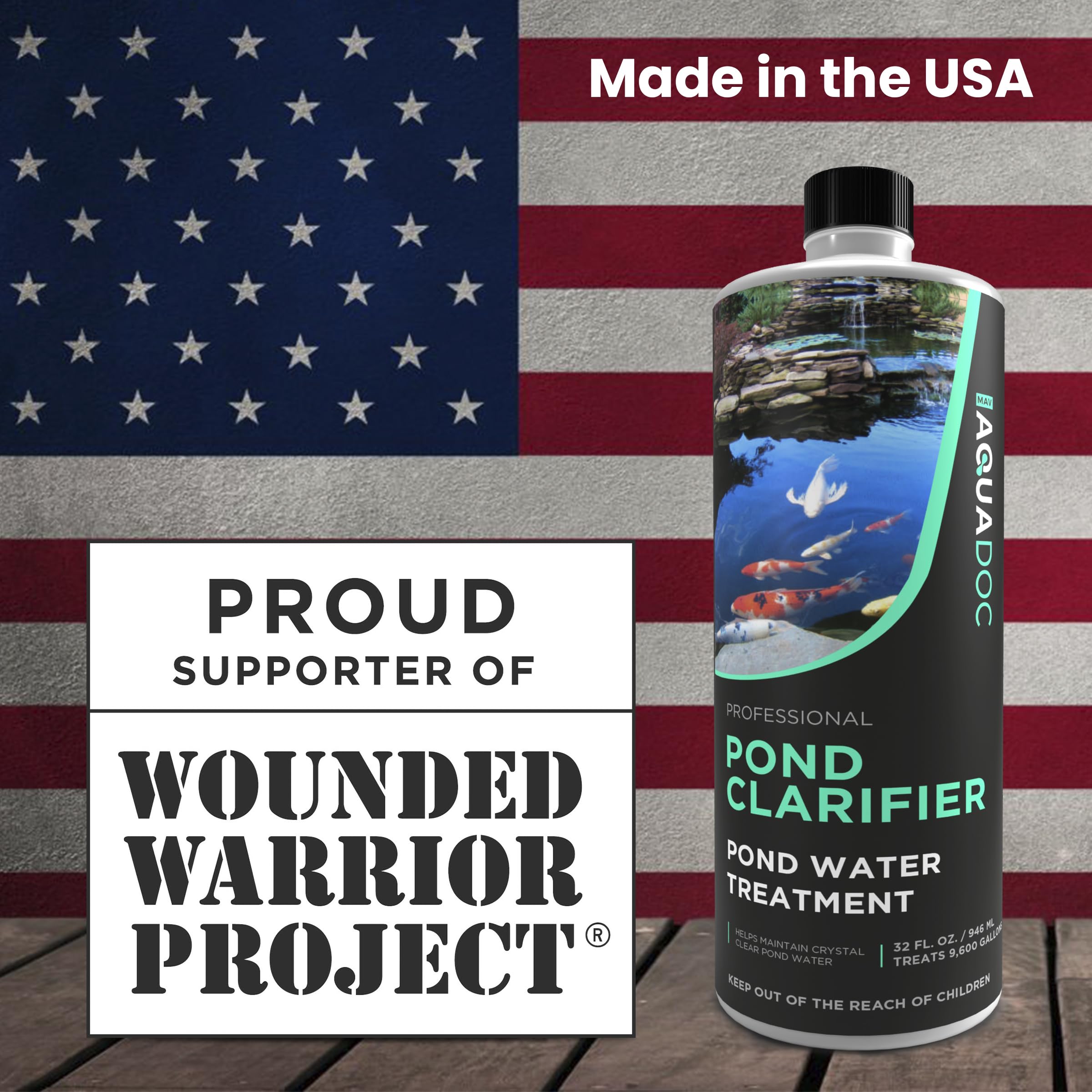 Pond Clarifier - Fish-Friendly Koi Pond Water Clarifier to Quickly Clear Murky Pond Water and Remove Pond Sludge with Natural Enzymes - Fish Pond Water Treatment - AquaDoc Pond Supplies