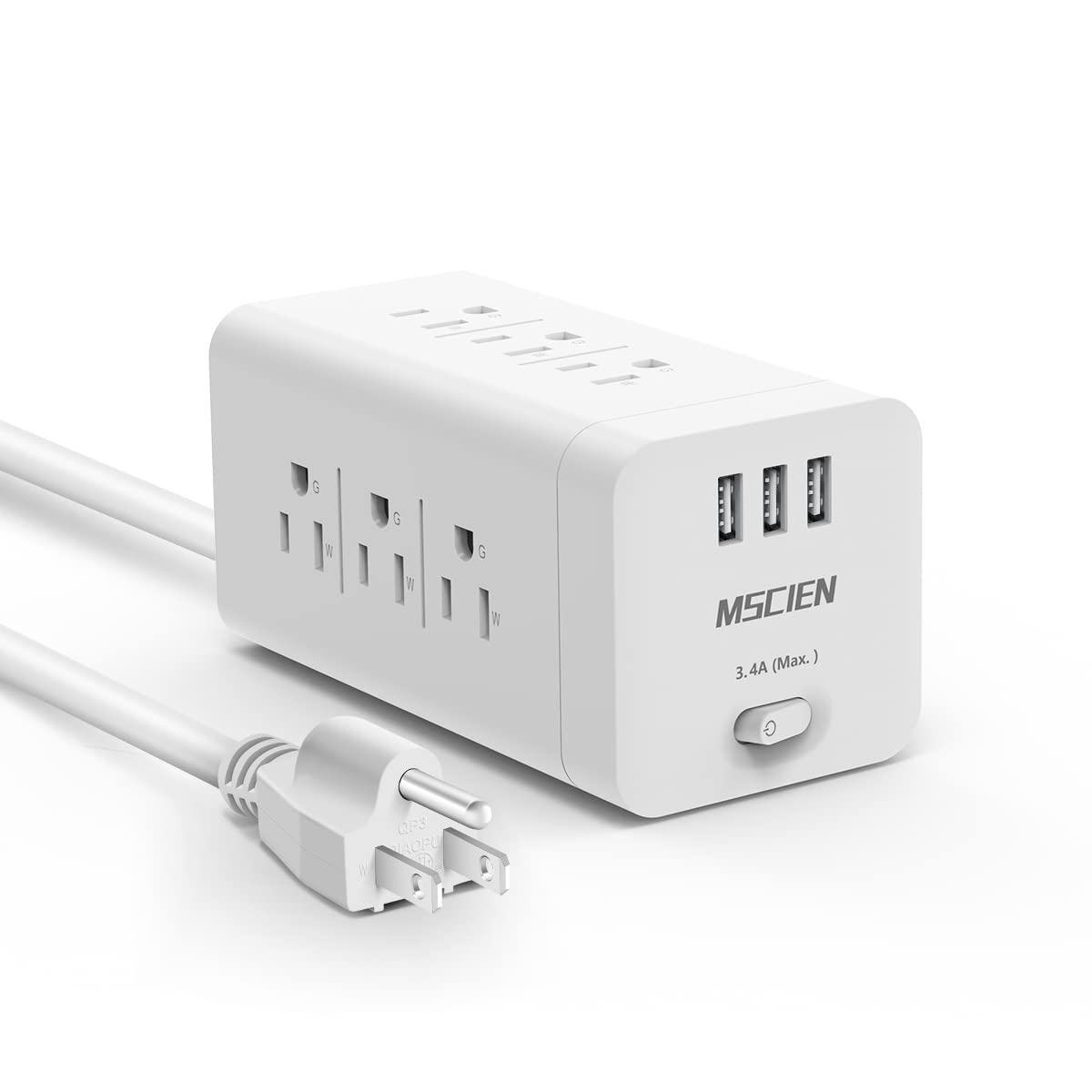 Power Strip Surge Protector with USB, Mscien 10 ft Extension Cord, Overload Surge Protection with 9 Outlets and 3 USB Ports, Wall Mount Charging Station for Home Office, 900 Joules, ETL Listed