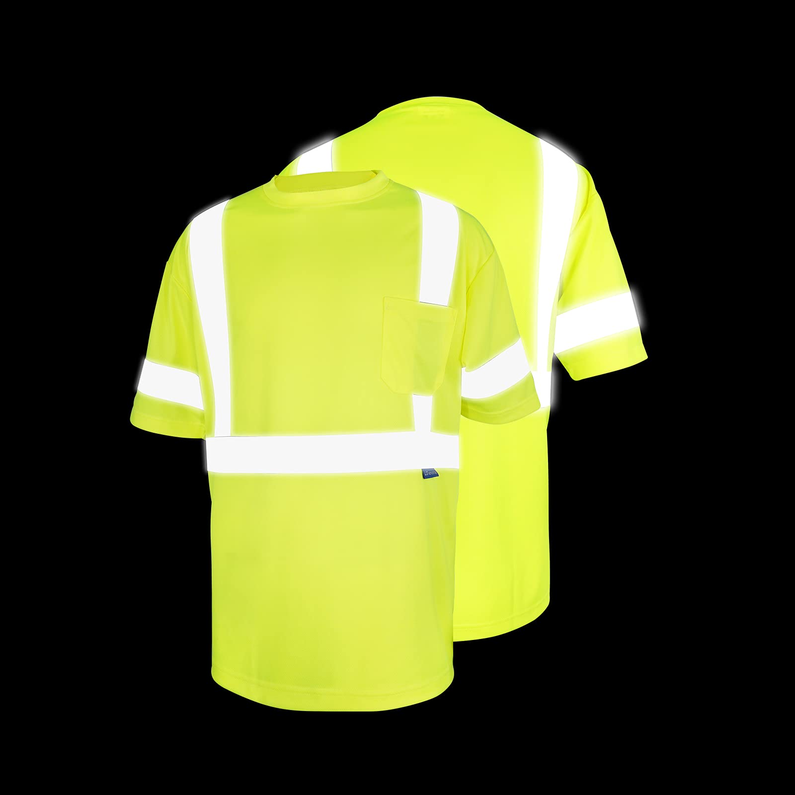 LX Reflective Short Sleeve High Visibility Safety T Shirt for Work Warehouse Construction Class 3