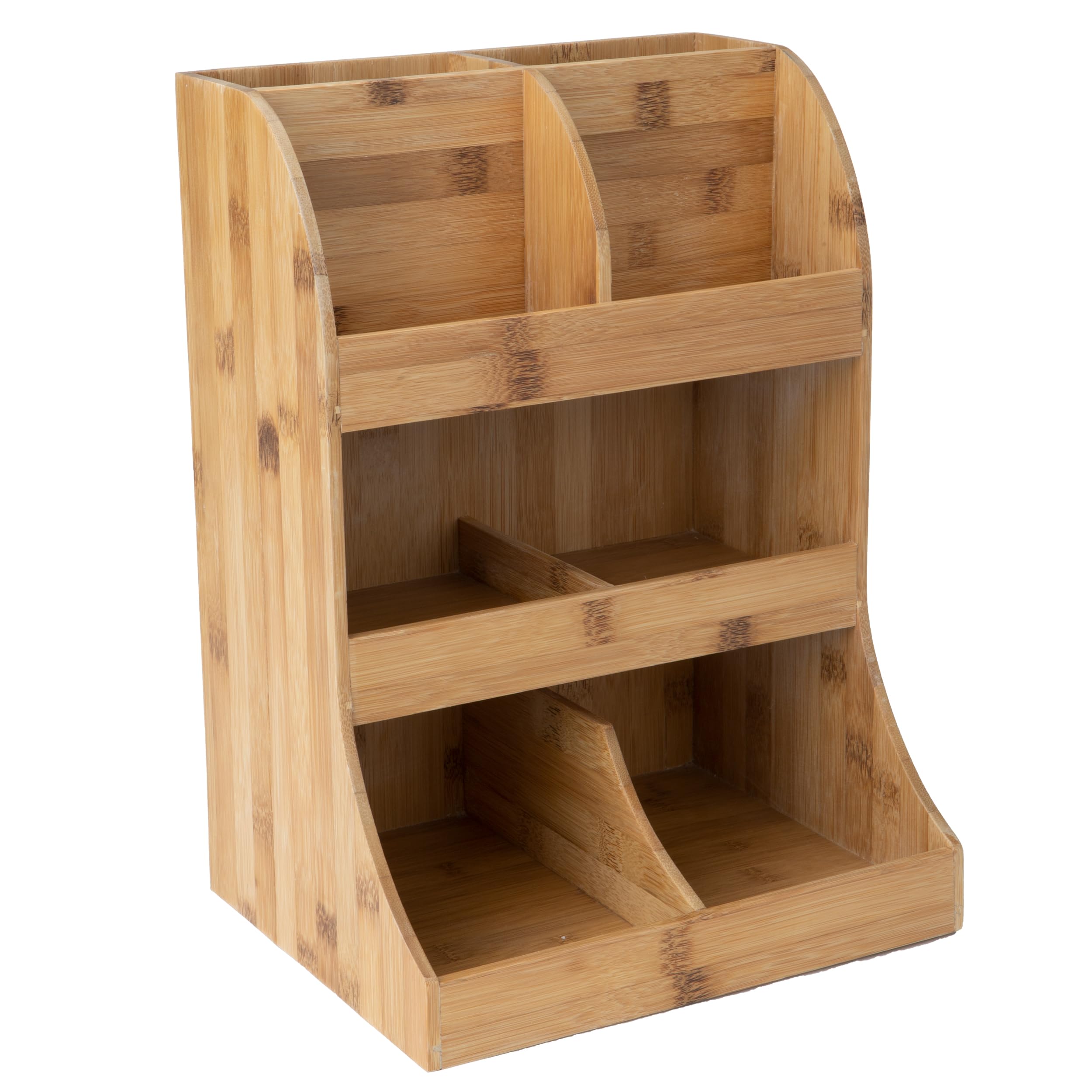 Mind Reader Coffee Condiment Station, Countertop Organizer, Coffee Bar, Rayon from Bamboo, 11.25" L x 9" W x 15.75" H, Brown
