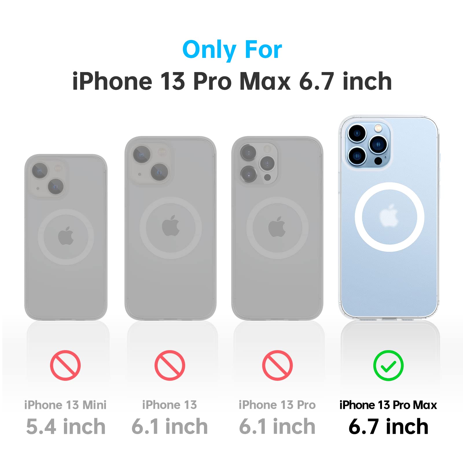 Meifigno Magnetic Case Designed for iPhone 13 Pro Max Case, [Military Grade Protection & Compatible with MagSafe], Translucent Matte Back with Soft Edge, for iPhone 13 Pro Max 6.7 Inch, White
