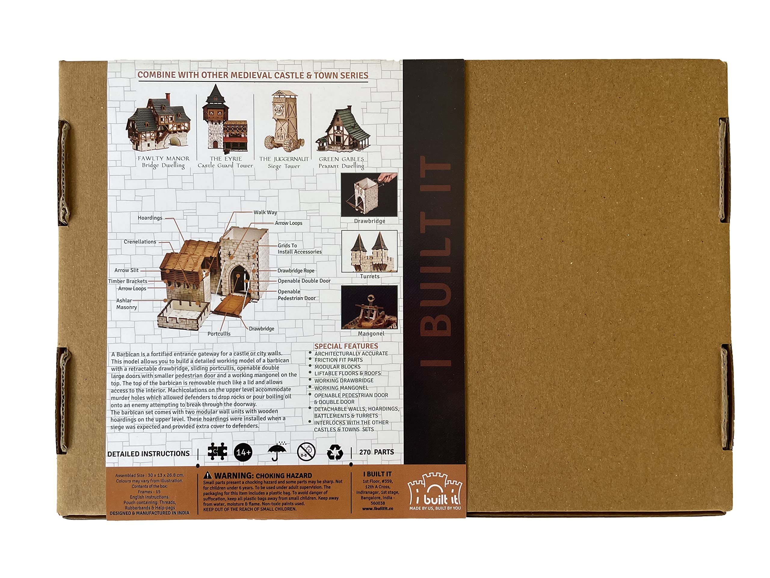 I Built It - Barbican P - Castle Gatehouse - 3D Wooden Puzzle - 28mm Scale Model Building Kit for Adults & Kids, Educational Toy, Creative Gift, Fun DIY Family Activity, Tabletop Miniature Terrain Kit