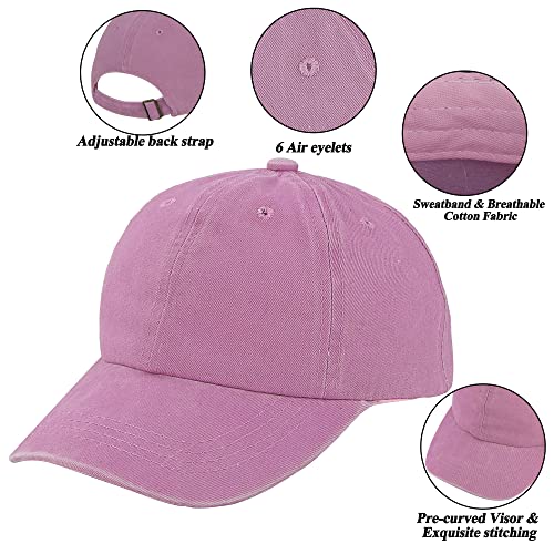 Kids Baby Girls Hat Washed Baseball Cap Cotton Solid Sun Hats for Children