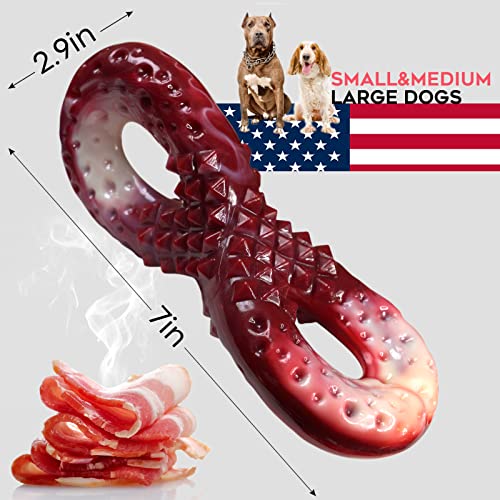 VANFINE Dog Bones for Aggressive chewers Dog Toys for Large Dogs 8-Shaped Rolling Design Bone Interactive Tough Dog chew Toys for Aggressive chewers Large Breed Indestructible Small Medium Dogs Nylon
