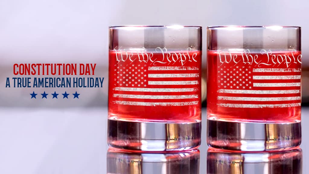 Lucky Shot - 2ND Amendment to The Constitution with USA Flag Whiskey Glass | Second Amendment Gifts For Him Whiskey Glass | Old Fashioned Independence Day Gift Glasses (11 oz)