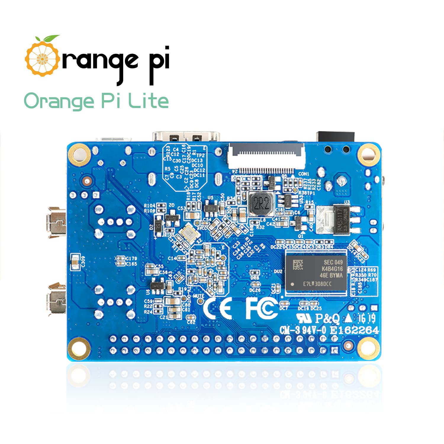 Orange Pi Lite 1GB DDR3 Allwinner H3 Quad-core Cortex-A7 Single Board Computer, Mini PC Run Android/Ubuntu/Debian(Pi Lite+Case+5V3A DCPower Supply)