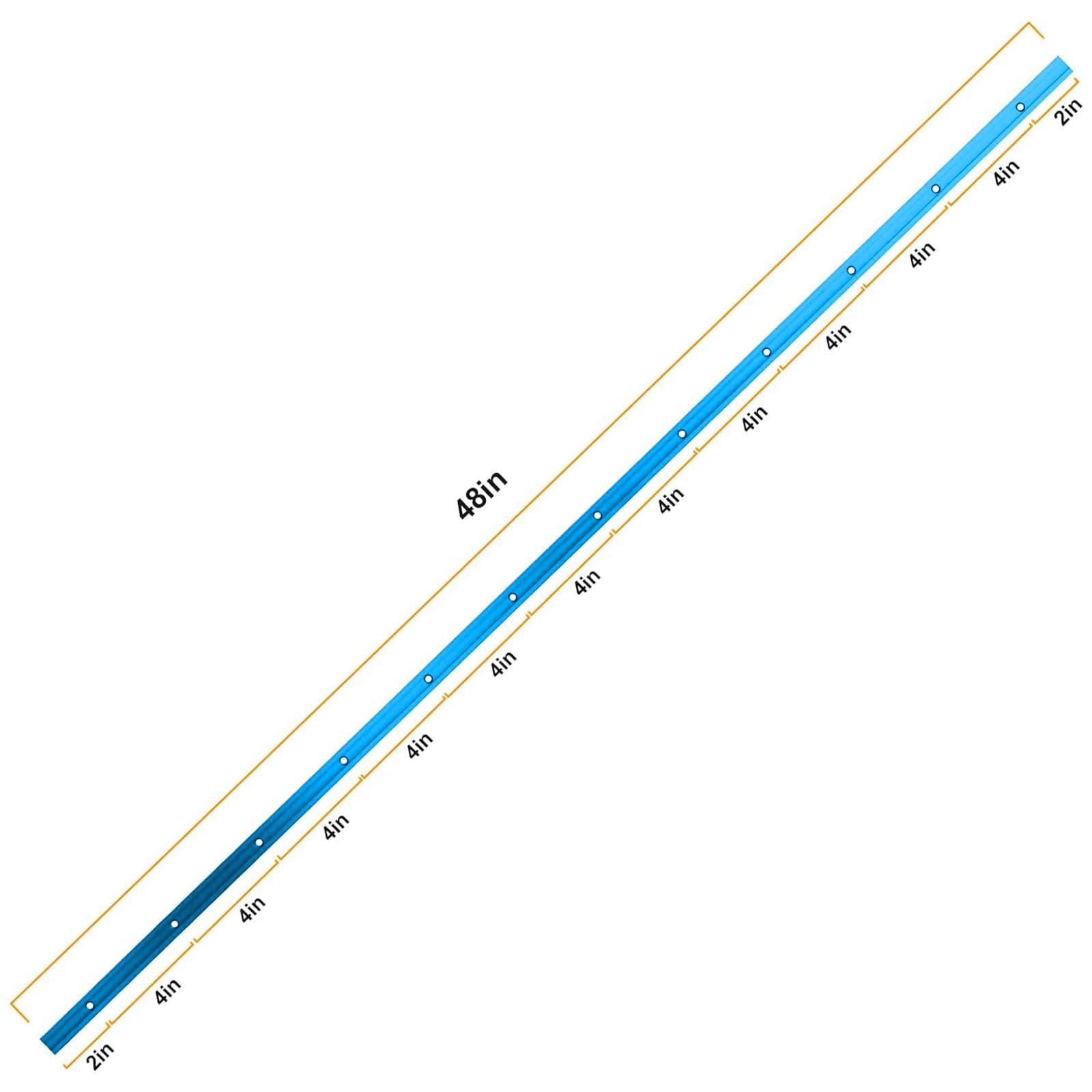 Seekliny 2pcs T-Track for Woodworking 48" Blue Double-Cut Pre-Drilled, 48 inch Universal Aluminum T Tracks Blue