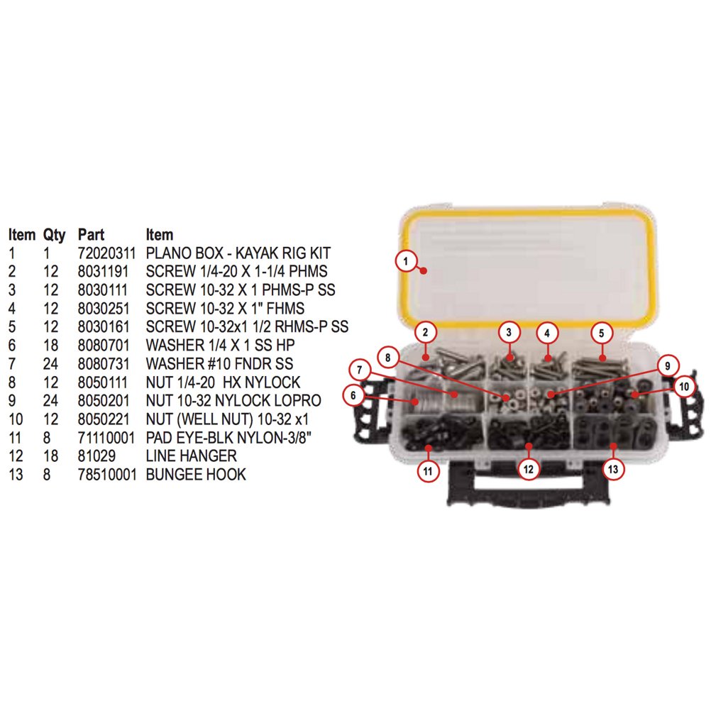 Hobie Kayak Rigging Kit - Harware - 72020300