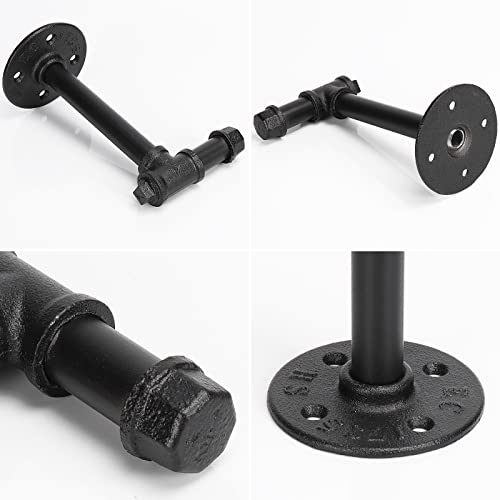 NearMoon 3 Packs Bathroom Robe and Towel Hooks for Hanging, Rustic Style Vintage Industrial Pipe Wall Mounted Hooks, Heavy Duty DIY Hardware Coat Hook for Bathroom, Kitchen (6 Inch)