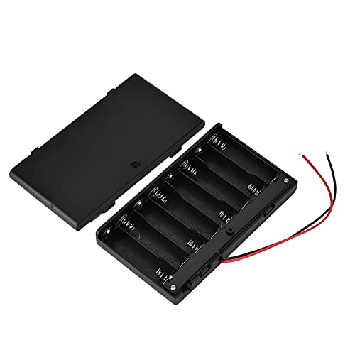 plplaaoo 8pcs AA Battery Holder, Battery Holder with Cover & Power Switch,12V AA Battery Holder Battery Storage Box, 8 AA Battery Holder,5.12x2.87x0.79 in, Battery Holder AA Battery Holder 12v AA