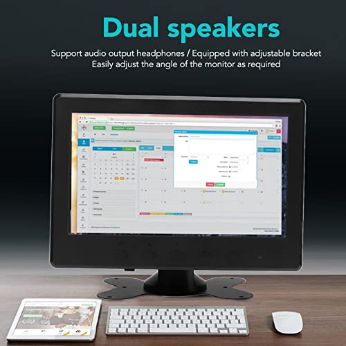 PUSOKEI 7 Inch Small Monitor,Mini Monitor TFT LED Screen Support VGA HD Multimedia AV BNC USB DC Input,Portable Car Home HD Display with Speaker Remote Control
