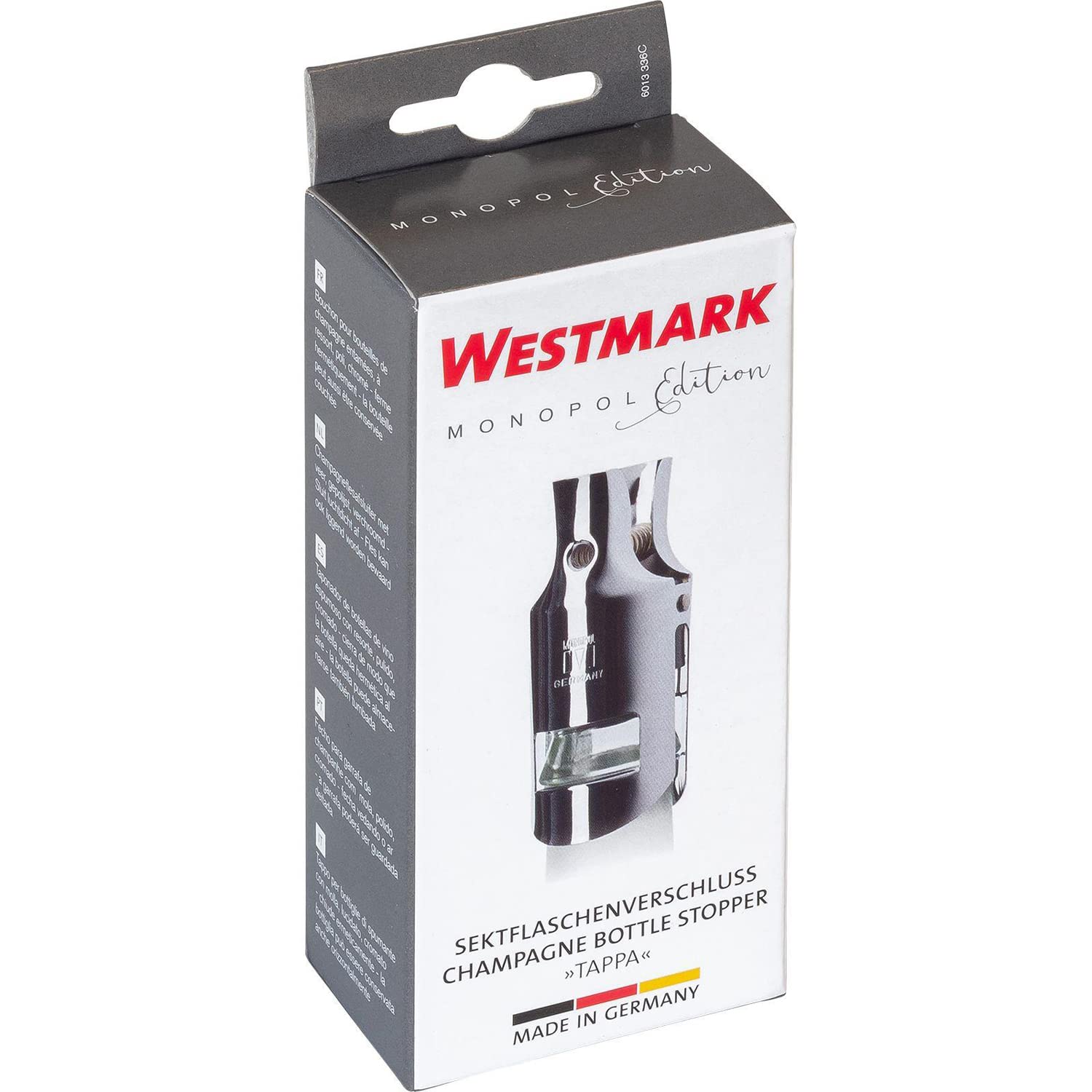 Monopol Champagne Stopper In Chrome Plated Dishwasher Safe And Rustproof, Silver