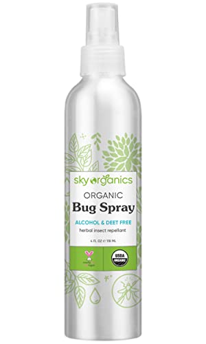 Sky Organics Organic Bug Spray for Body, Alcohol & DEET Free USDA Certified Organic to Protect & Repel, 4 fl. Oz.