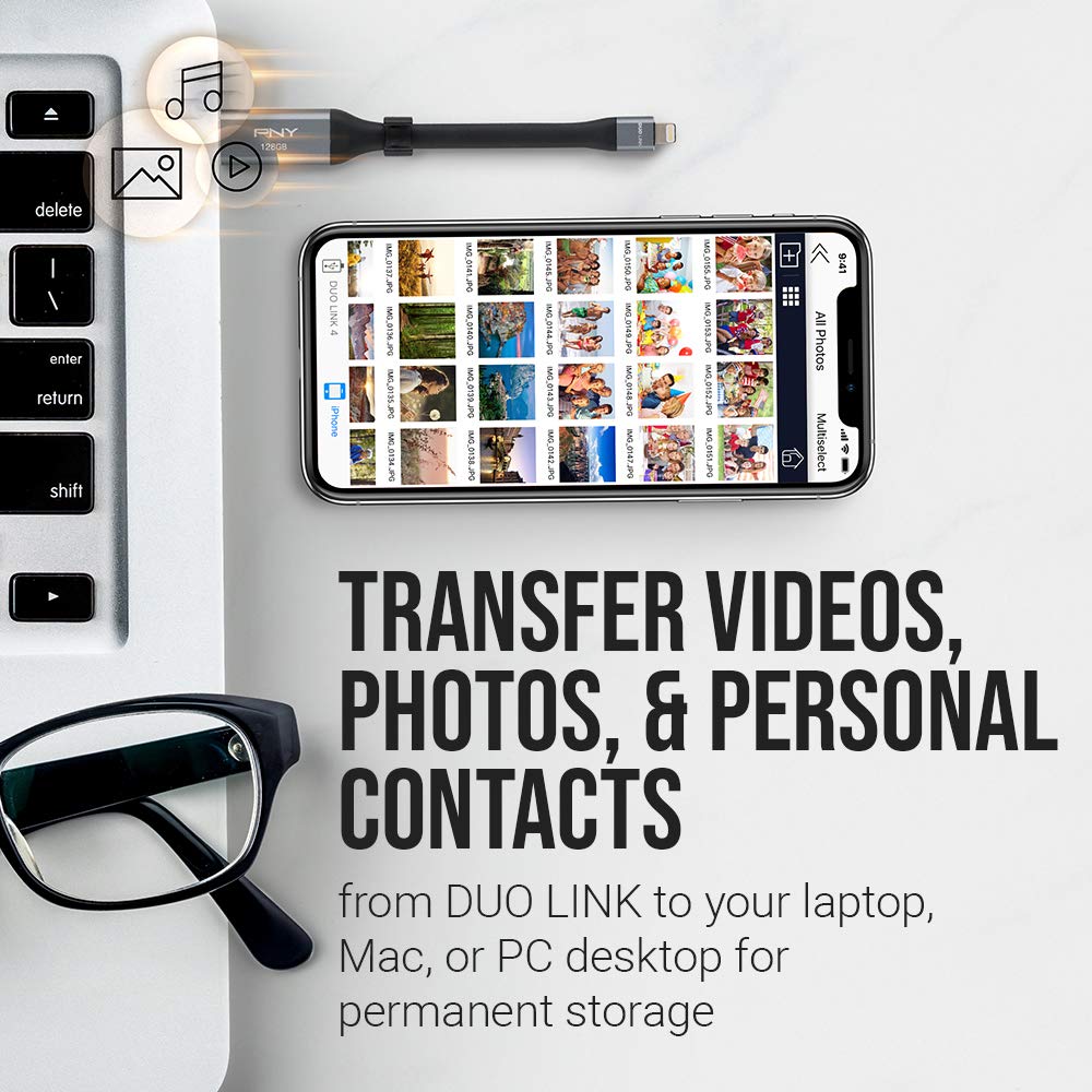 PNY 128GB DUO LINK iOS USB 3.0 OTG Flash Drive for iPhone & iPad and Computers - External Mobile Storage for photos, videos, and more & 64GB Turbo Attaché 3 USB 3.0 Flash Drive 3-Pack