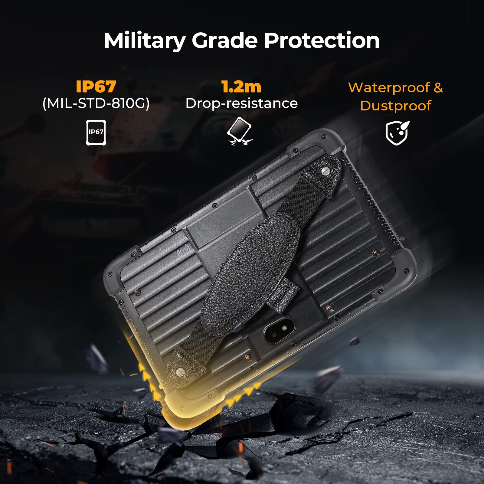 MUNBYN 2023 New Rugged Android Tablet with Zebra 2D SE2707 Scanner and New Rugged Android Tablet, 8-inch Rugged Tablet Android 10 Industrial 700 nits