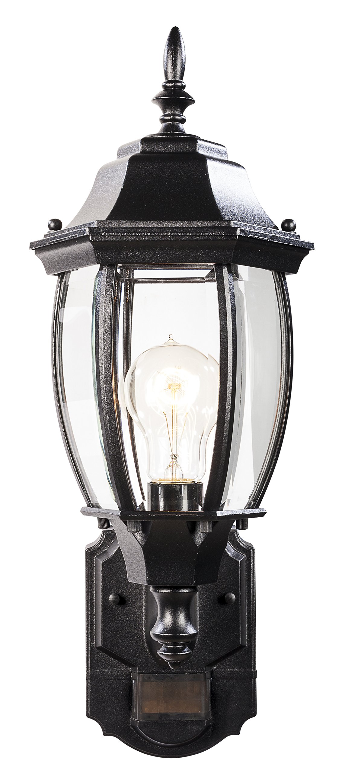Heath/Zenith Heath Zenith HZ-4192-BK Six-Sided Die-Cast Aluminum Lantern, Black with Beveled Glass