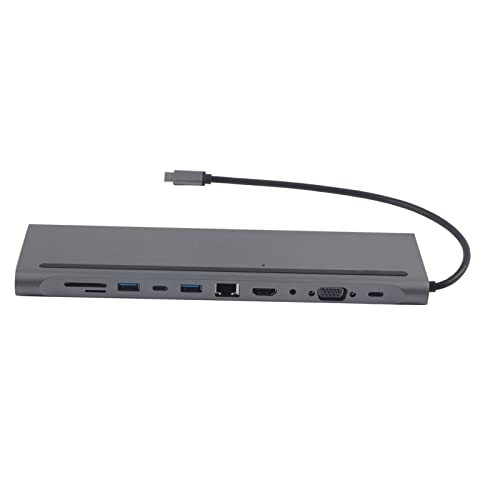 plplaaoo USB C Hub, USB Hub, USB Adapter, 11 in 1 Hub Type-C Extension Dock USB3.1 to HDMI Card Reader Multifunction Adapter for Data Transfer, USB c hub USB c Docking Station Type c hub Type c us