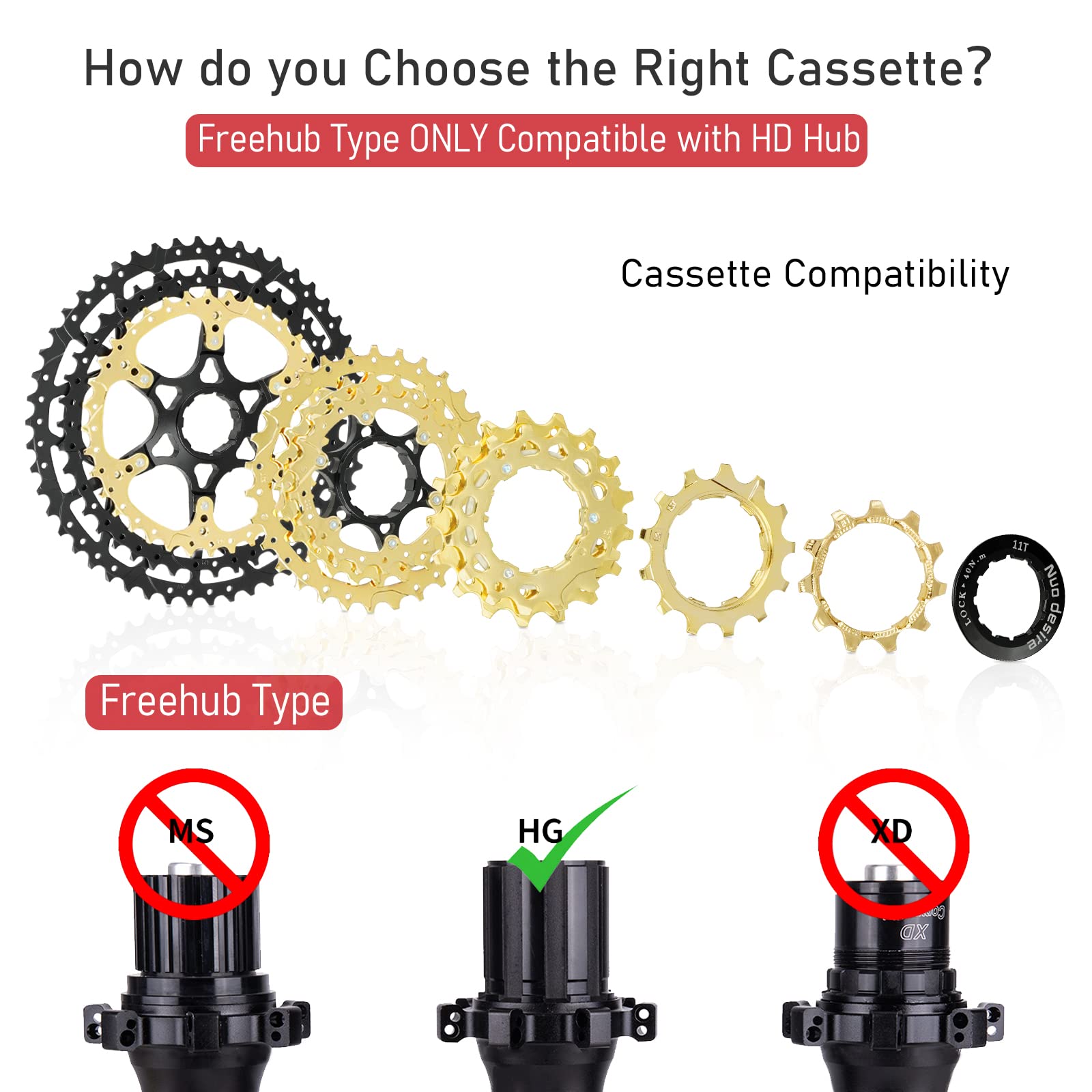 Nuo desire 10 Speed Cassette,11-40T,11-42T,11-50T