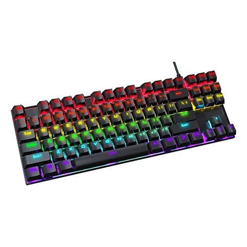 SELKUR Keyboards Mechanical Keyboard 87 Keys RGBusb Wired Gaming Keyboard Video Games