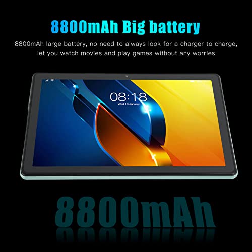 PUSOKEI Tablet PC for Android 11,10 inch 1920x1200 IPS HD Display,MT6711 10 Core CPU,6GB 128GB Memory,Dual SIM Card Slot,2.4G 5G Dual Band WiFi,8MP 20MP Camera(Green)