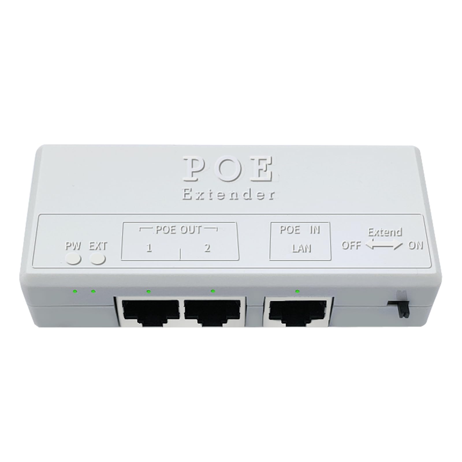 Poe Extender, 1 in 2 Out PoE+ Repeater, 10/100Mbps, Extends 250m, 60W Comply with IEEE802.3af/at for PoE Switch/Injector and Security POE Camera Over Cat5/6 Cable