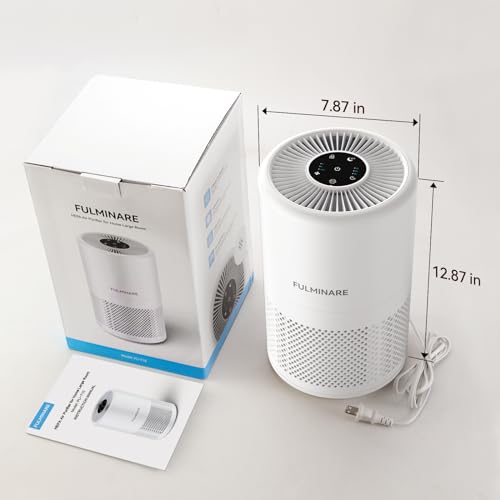 Original FULMINARE T10 Air Purifier Replacement Filter, 3-In-1 Filter, Efficiency Activated Carbon, Filtering Out 99.99% 0.01 Microns, Smoke, Pollen, Particles