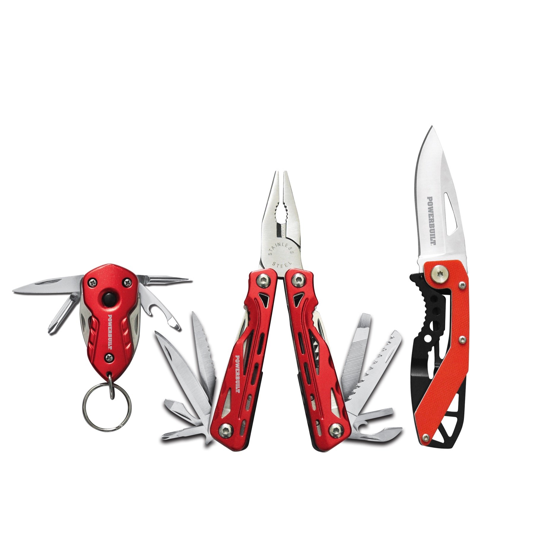 Powerbuilt 642467 3 Piece Knife and Flashilght Set