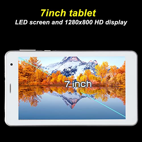 PUSOKEI 7Inch Tablet,Dual Camera,1280x800 HD Display,2GB RAM 32GB ROM,2.4G 5G Dual Band,Support 128GB,WiFi,Computer Tablets for Kids(Orange)