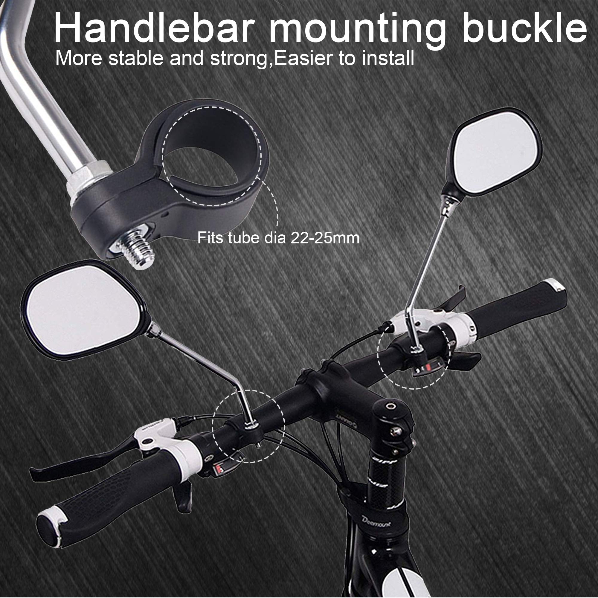 Jeemitery Bike Mirror, Adjustable Rotatable bicycle mirrors for handlebars, Safe 360 Rotation Rearview Mirror Mountain Bike Mirror Handlebar Mount
