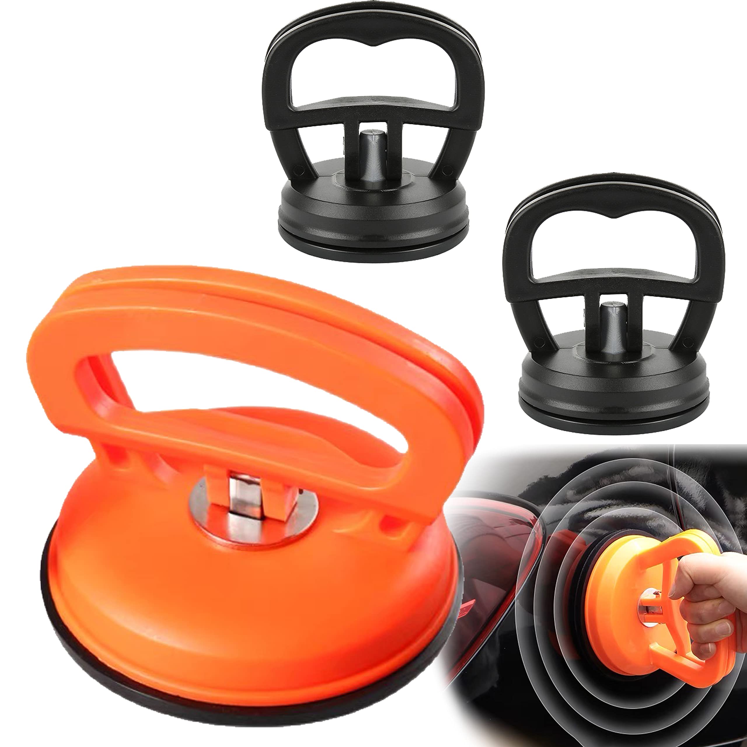 NORNUO 3PCS Car Dent Puller,Powerful Handle Lifter Dent Remover Tool for Car,Dent Puller Removal Kit for Car Body Dent,and Glass,Furniture,Tiles, Mirror, Granite Lifting and Smooth Objects Moving