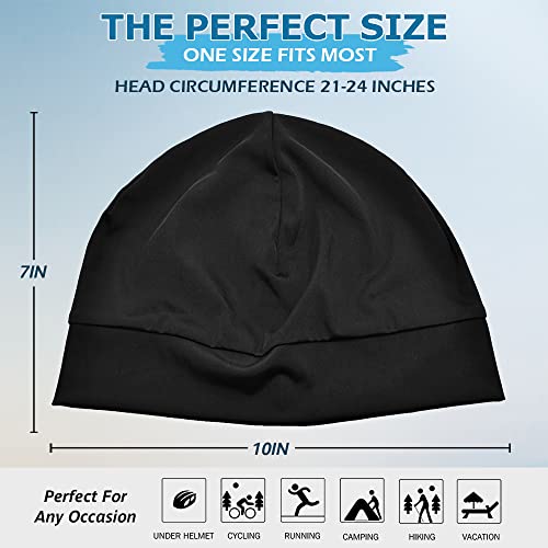 Headshion Cooling Skull Caps Helmet Liner,2-Pack Thin Beanie Lightweight Sleep Hats for Cycling Hip-hop
