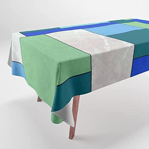 NUER Colorful Geometric Printed Tablecloths Home Decor Rectangular Party Tablecloths Stain Resistant Tablecloth Dust Cover A9 140x210cm