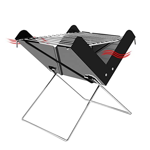 SLATIOM Stainless Steel Grill X-Shaped Foldable BBQ Stove Portable Barbecue Oven Outdoor Camping Picnic Charcoal Carbon Baking Grill