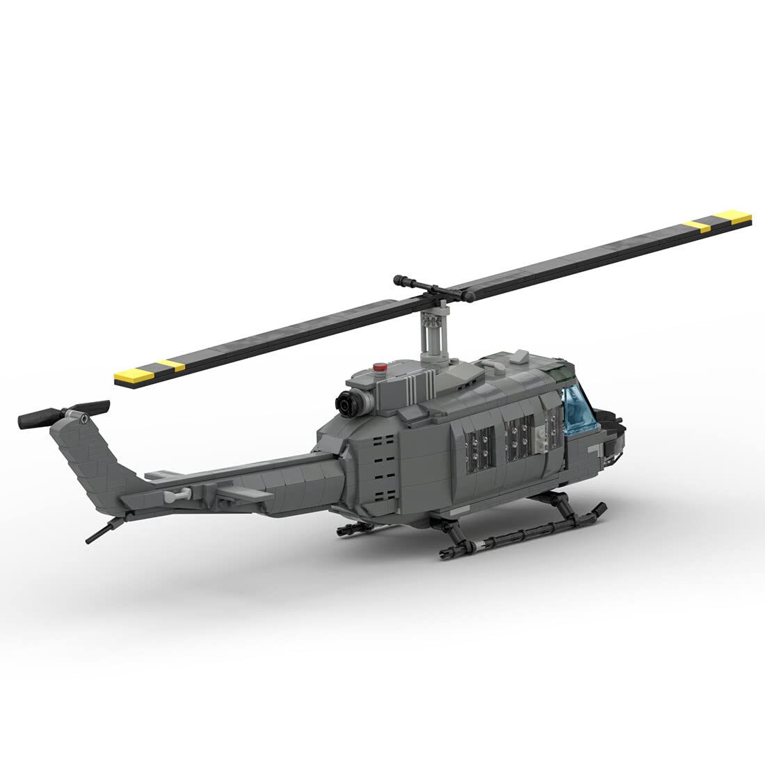 PHYNEDI Military UH-1 Helicopter Bricks Model, MOC Aircraft Plane Aeroplane Construction Collection Challenge Building Toy, MOC-74181 (882 Pieces)