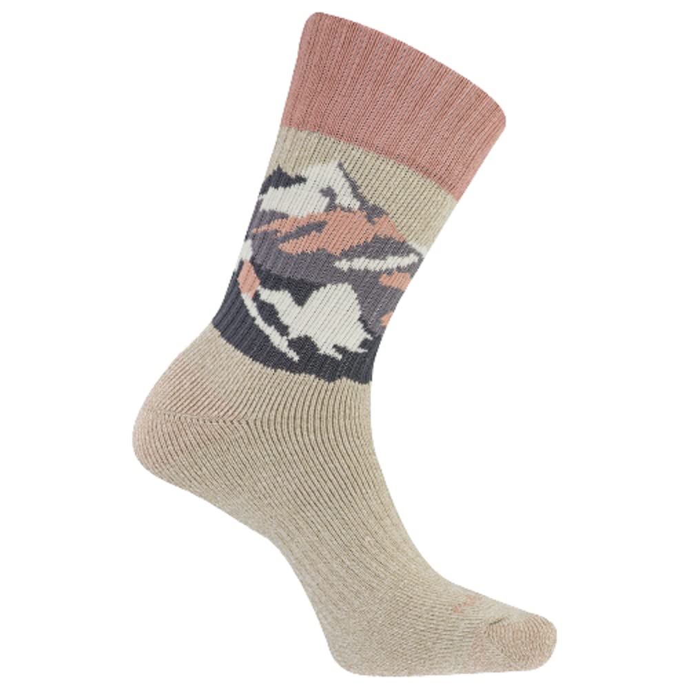Merrell Adult's Brushed Thermal Crew Socks-1 Pair Pack-Unisex Cushion and Soft Inner Layer, Light Pink Mountain, S/M (Men's-5-8.5 /-Women's-5-9.5)