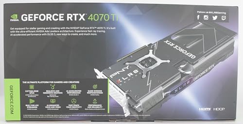 PNY GeForce RTX 4070 Ti 12GB XLR8 Gaming Verto Epic-X RGB Triple Fan Graphics Card DLSS 3