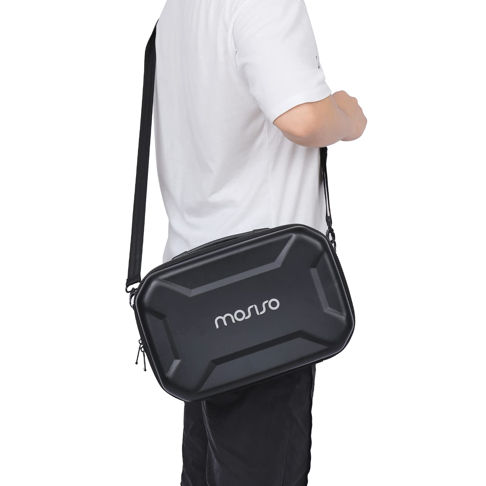 MOSISO Hard Case Compatible with Oculus Quest 2 & Elite Strap Controllers Accessories VR Gaming Headset, Waterproof Shockproof EVA Hard Shell & PU Storage Bag with Handle & Shoulder Strap, Black