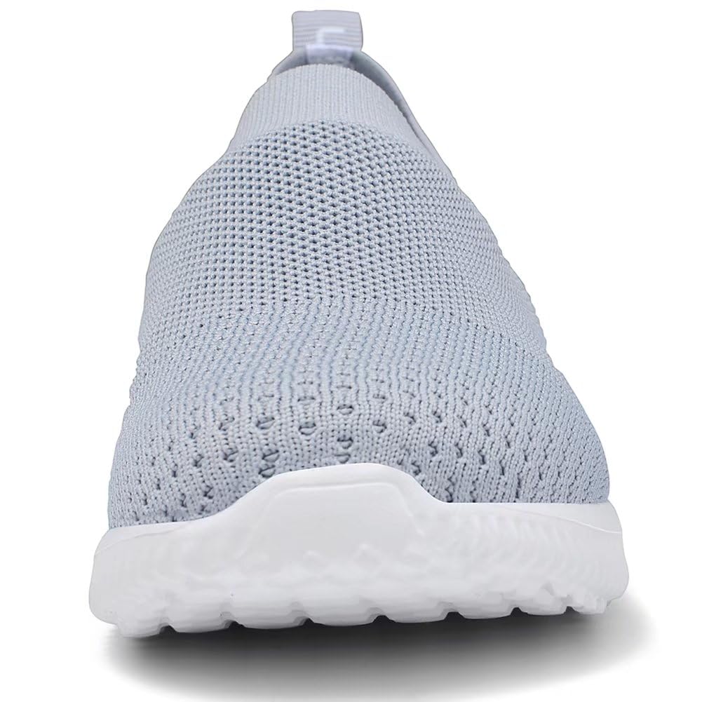 LANCROP Women's Walking Nurse Shoes - Mesh Slip on Comfortable Sneakers 7.5 US, Label 38 Grey
