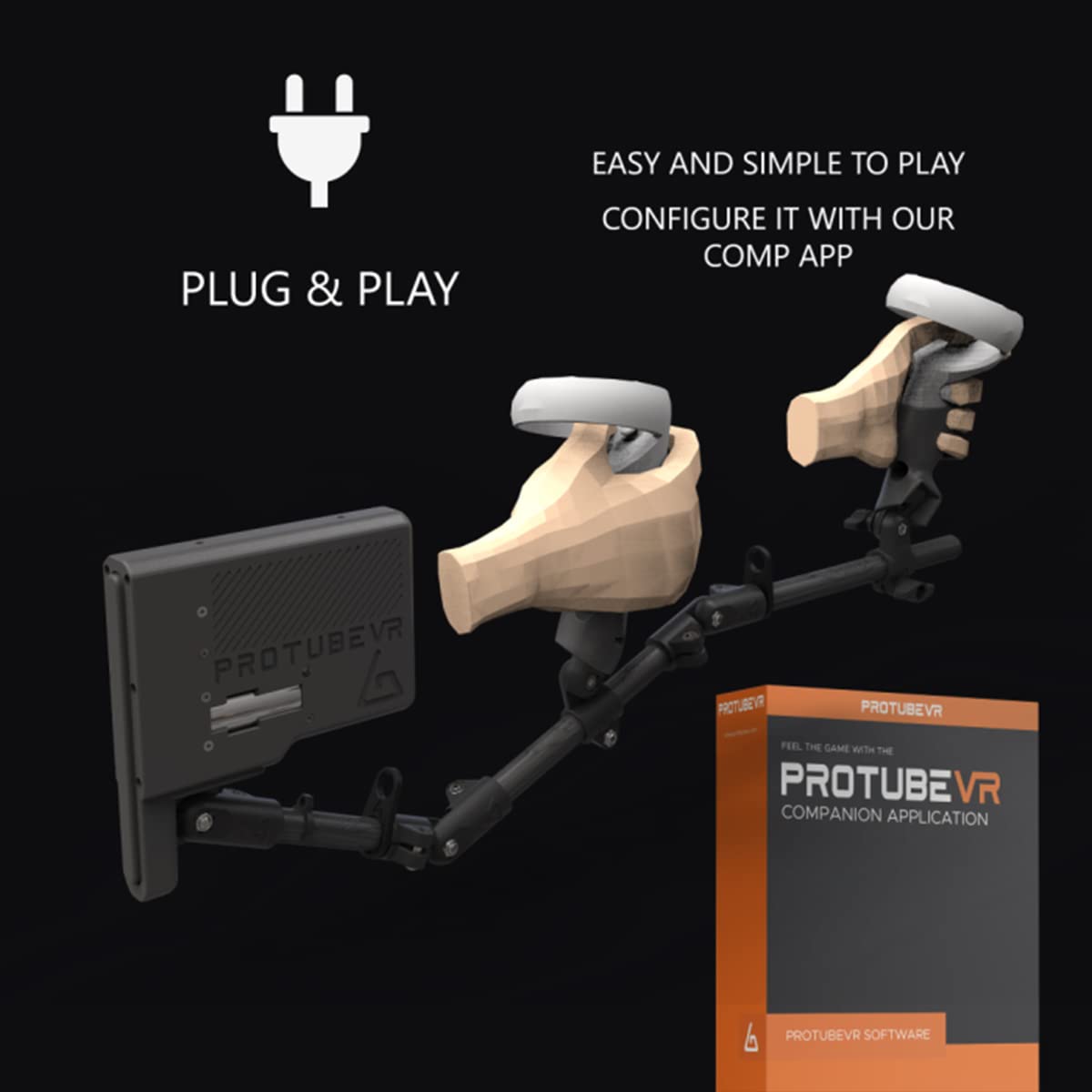 PROTUBEVR ForceTube Haptic VR Gunstock for FPS Games - A preassembled Gunstock Equipped with a haptic Module to Deliver Powerful Feedback and Recoil Each Shot. (HTC Vive/Vive Pro)