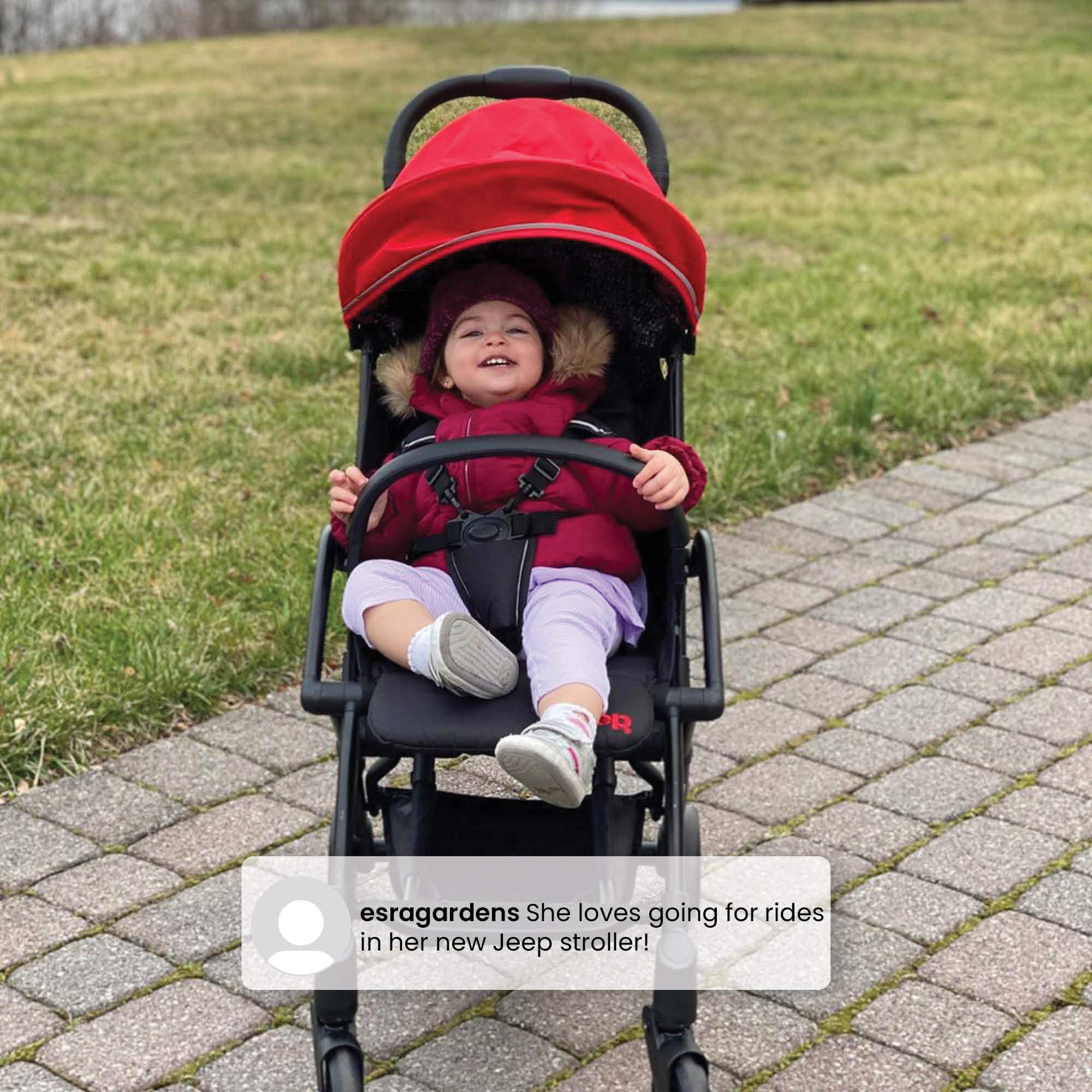 Jeep Breeze Stroller by Delta Children - Lightweight Stroller Features Compact One-Hand Fold, Oversized Canopy, Recline and Shock Absorbing Frame, Wildwood