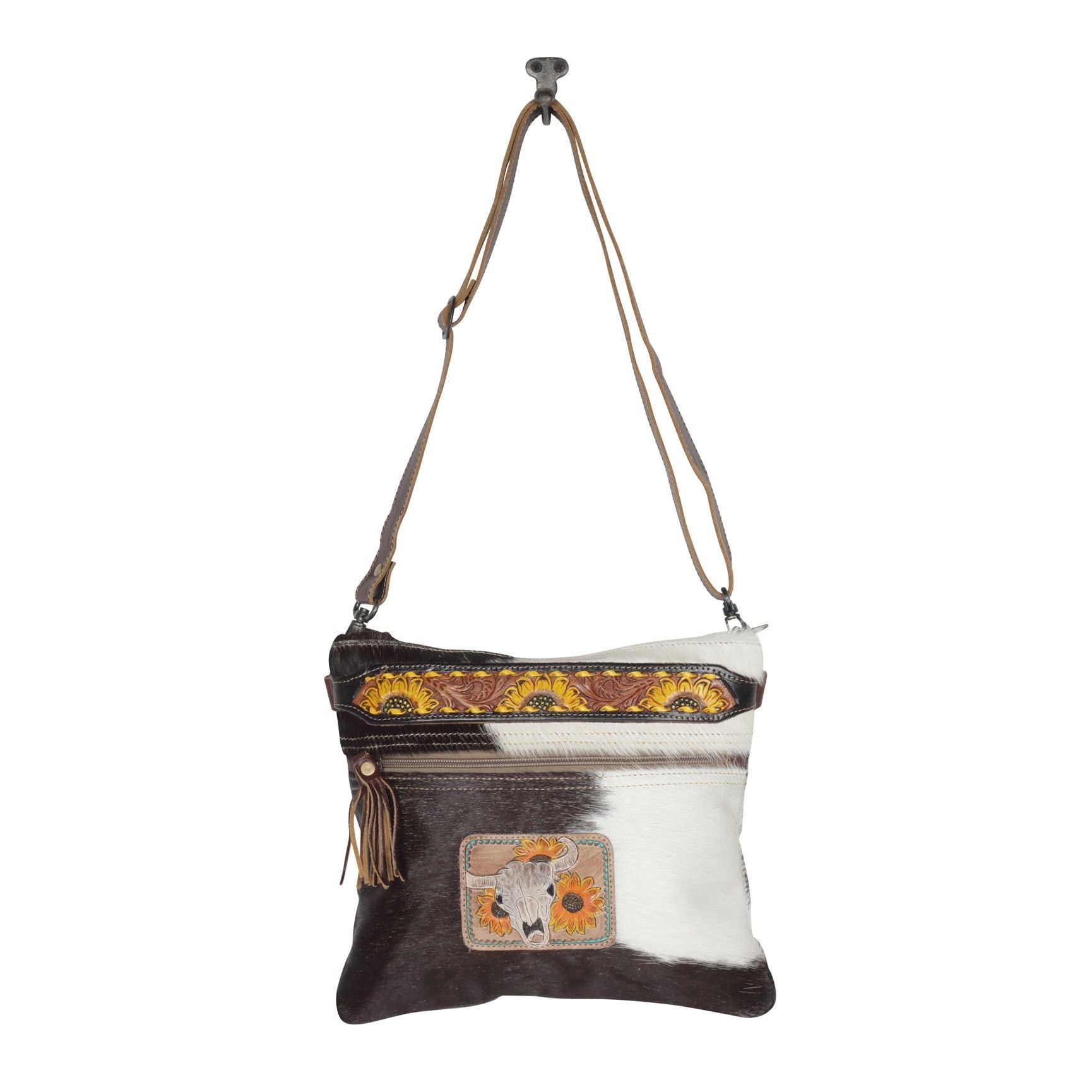 Myra Bag Choco-Cream Delight Hand-Tooled Bag S-4331