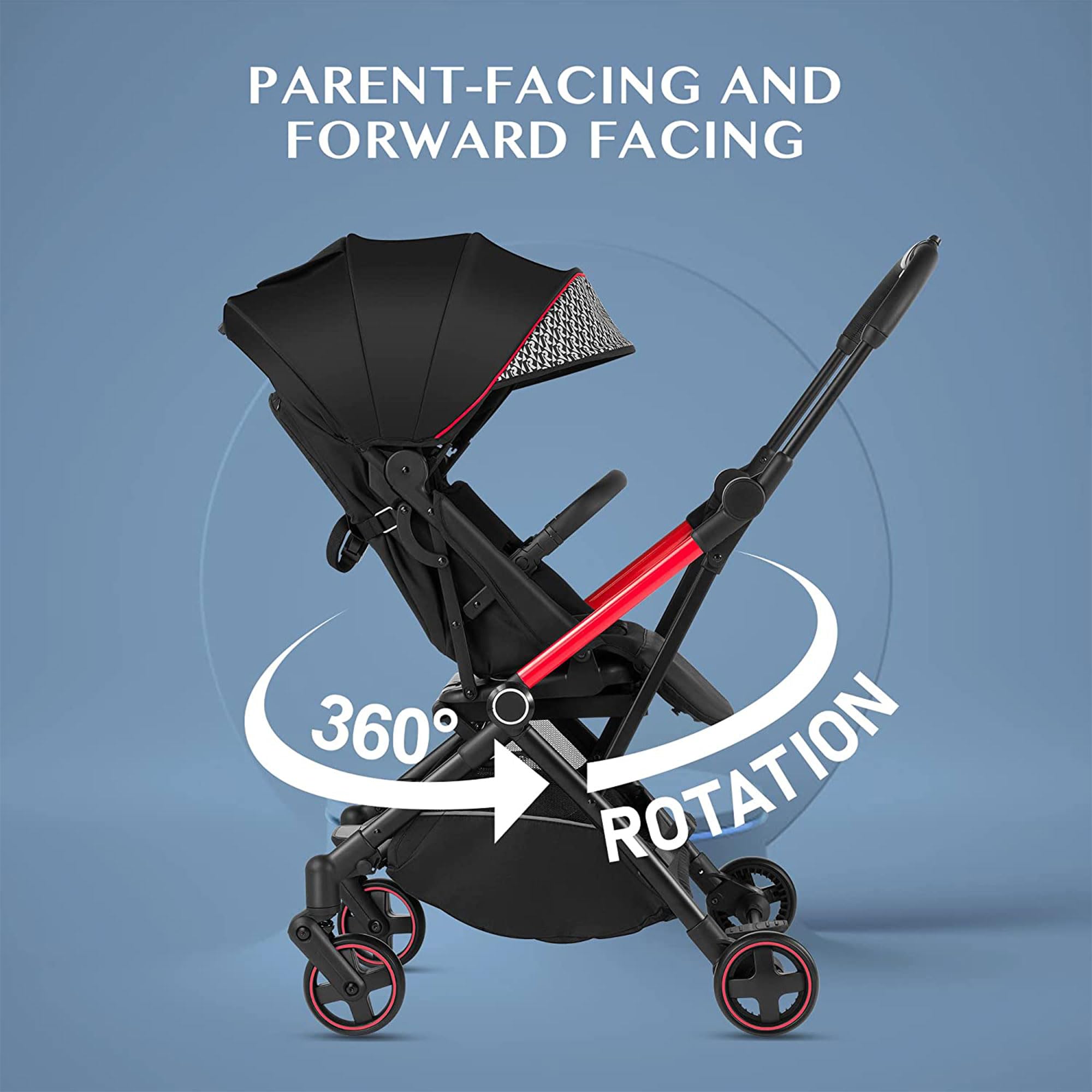 RoyalBaby Lightweight Baby Stroller w/ Compact Fold Travel Stroller Design, Plane-Friendly Stroller for Toddlers & Infants, Oversize Canopy & Visor