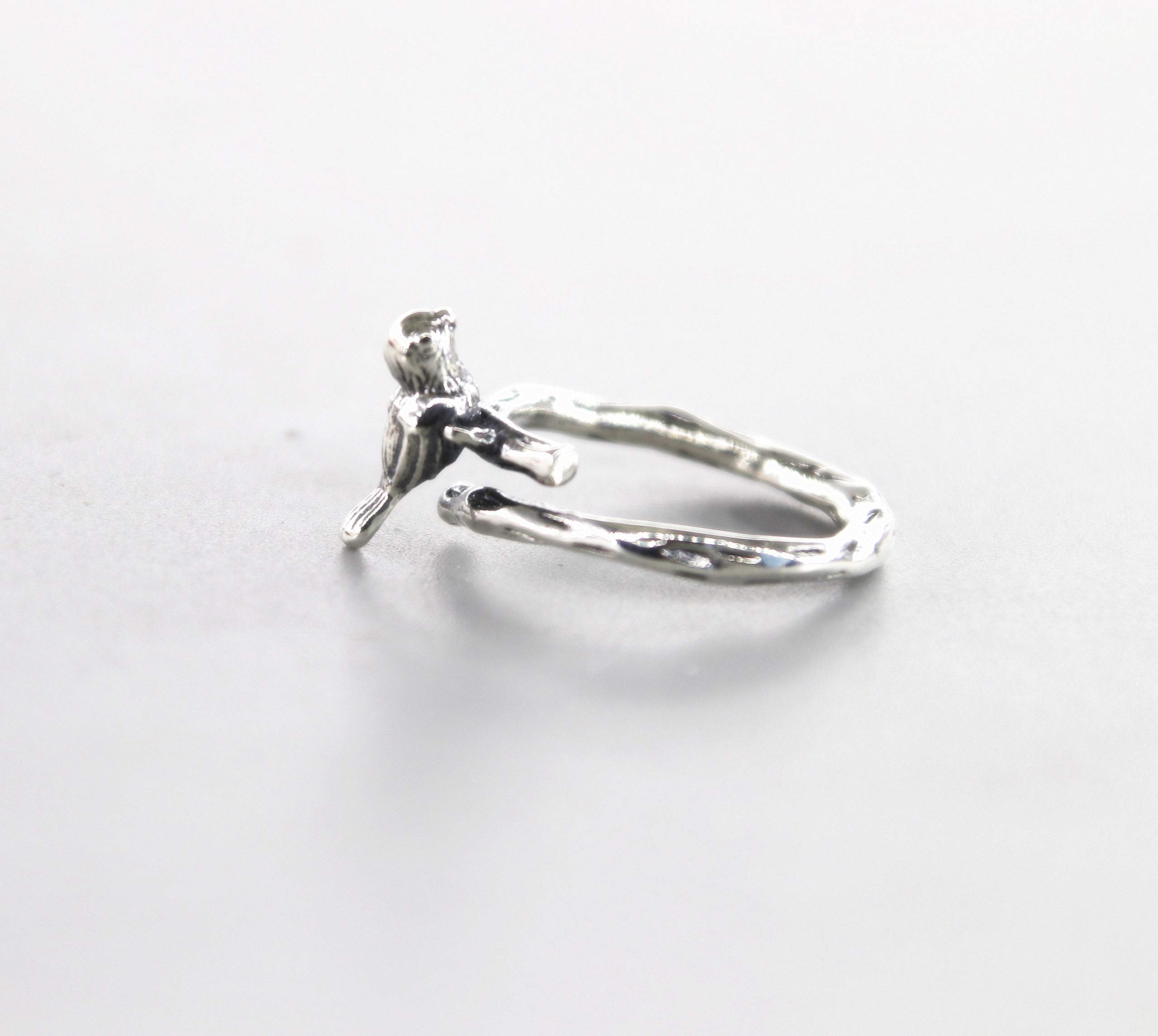 Helen de Lete Women's Vintage Bird on The Tree 925 Sterling Silver Open Ring