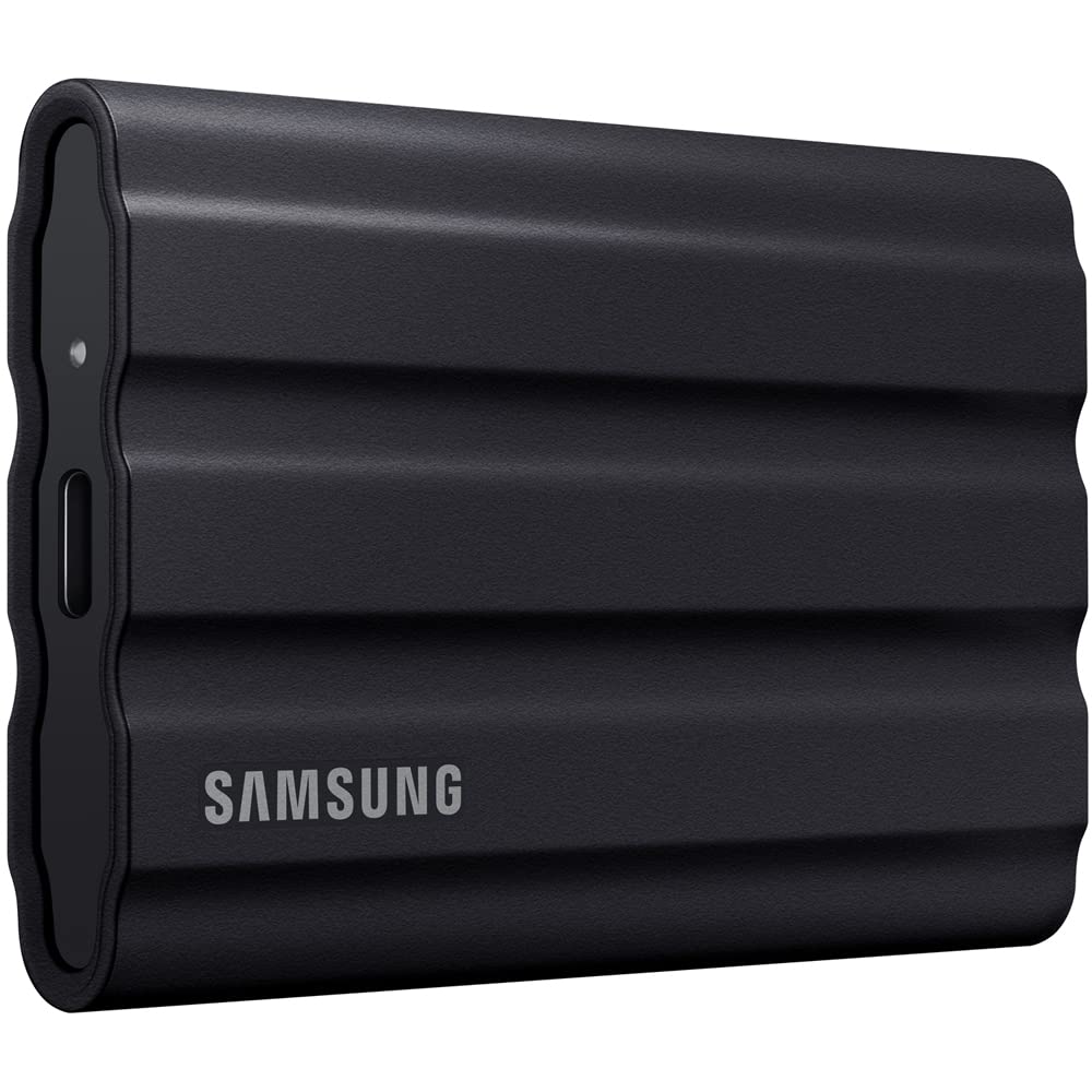SAMSUNG MU-PE1T0S/AM T7 Shield Portable Solid State Drive 1TB, Black (2022) Bundle with Lexar 32GB 800x UHS-I SDHC Memory Card and Microfiber Cleaning Cloth