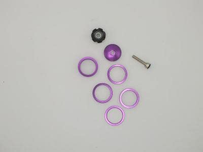 Motobecane Anodized 1 1/8 Headset Spacer Kit Top Cap and Star Nut Bolt (Purple)