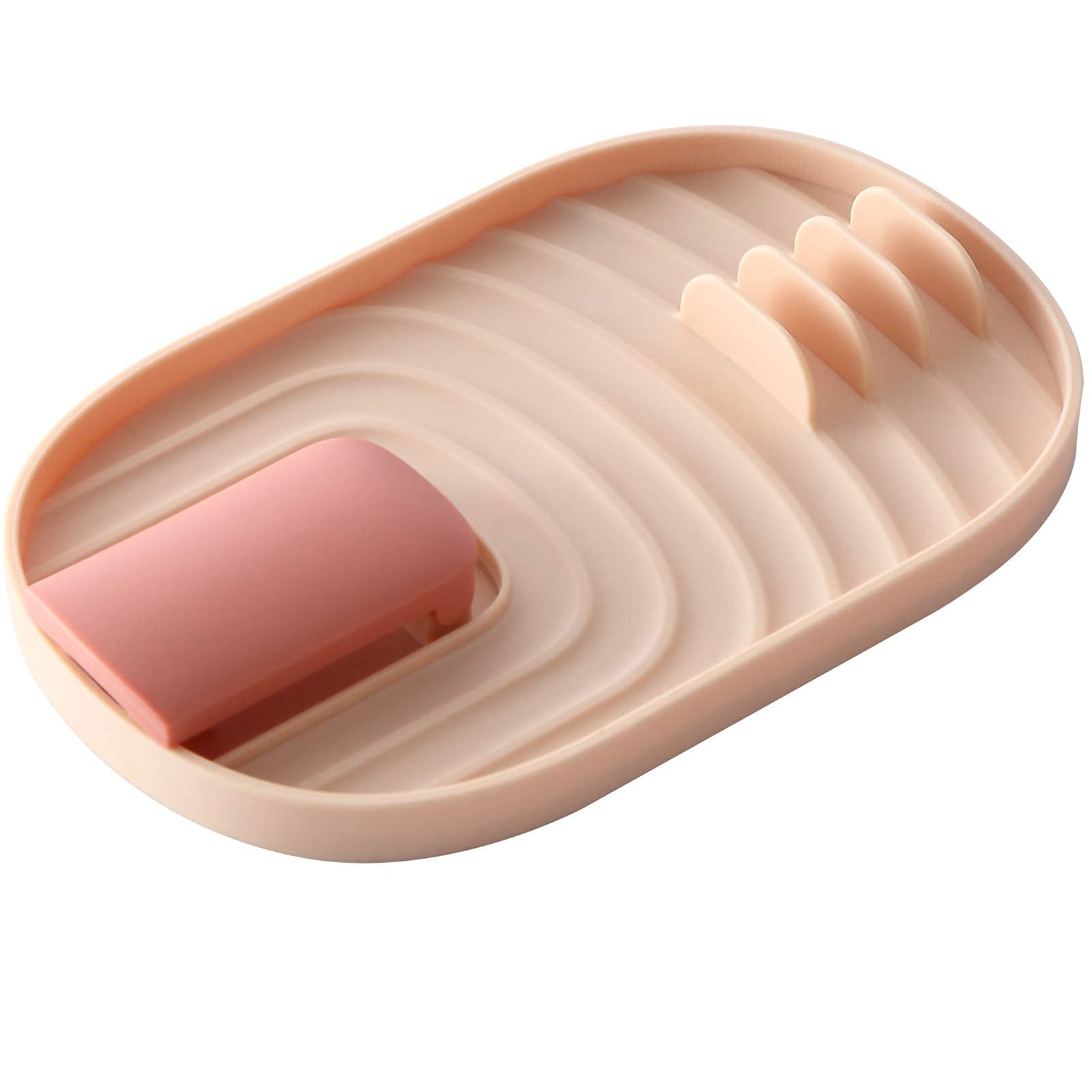 MIUZMORE Pot lid holder spoon rest for kitchen utensil holder,spoon holder and ladle rest for stove top(Pink)