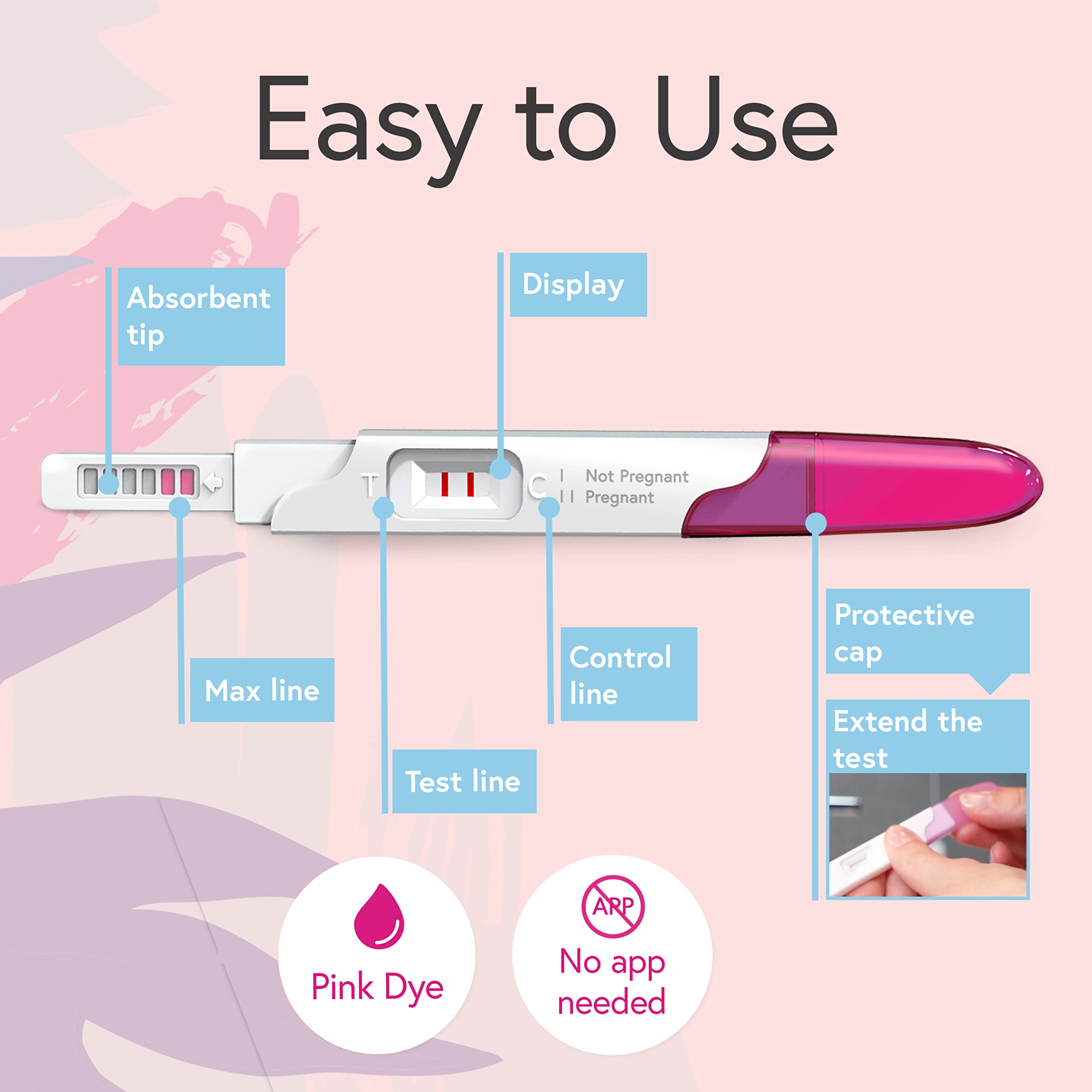 IProven Pregnancy Test Strips - Early Response HCG Sticks - Do It Yourself Home Pregnancy Tests (DIY) - for Trying to Conceive (TTC) - Prueba de embarazo (5 Count (Pack of 1))